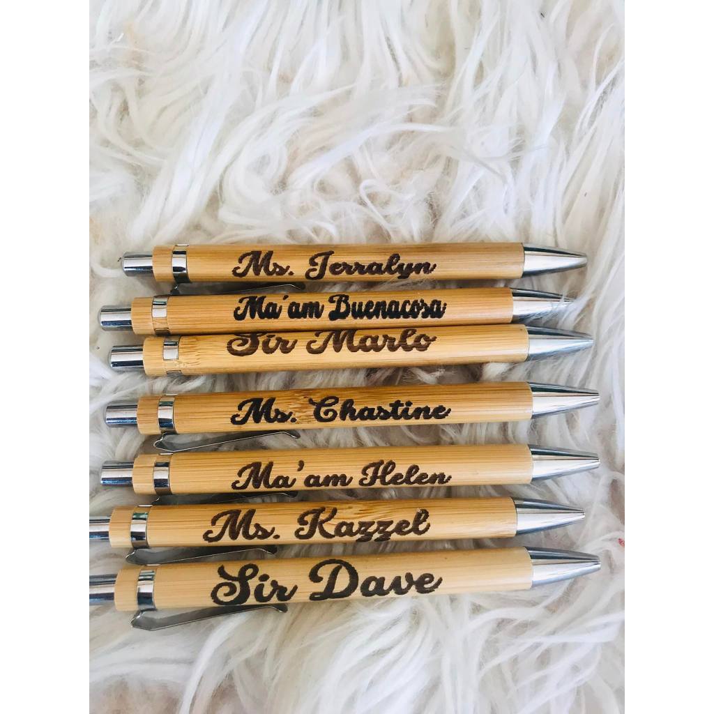 Laser Wooden Engraved Bamboo Pen Souvenirs | Shopee Philippines