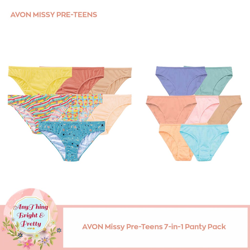 AVON Missy Pre-Teens 7-in-1 Panty Pack Collection Lizzie and Evie ...
