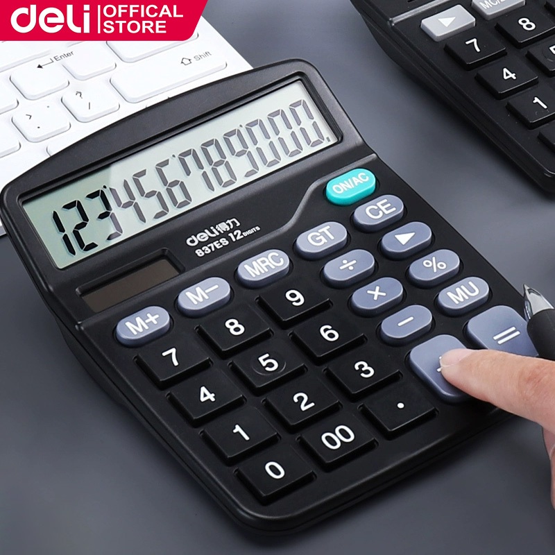 Deli 837ES Basic Calculator Portable Desktop Calculators Student Office ...