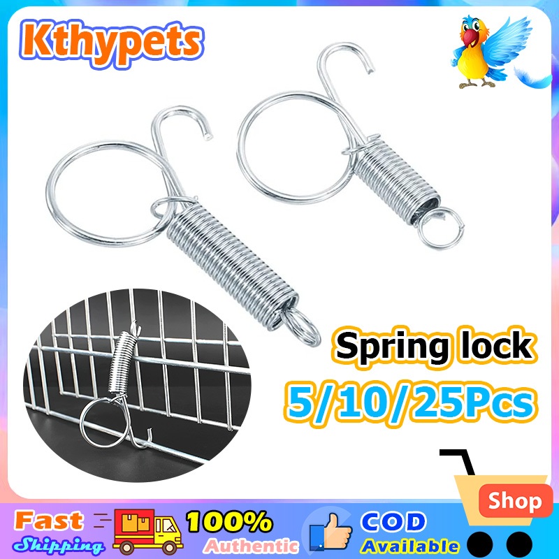 5/10/25Pcs Spring lock for rabbit cage Metal Bird cage door hook lock ...