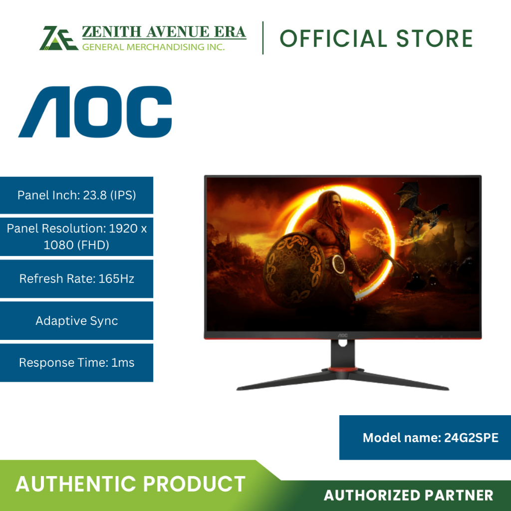AOC 24G2SPE 23.8 IPS 165Hz Adaptive Sync Gaming Monitor | Shopee ...