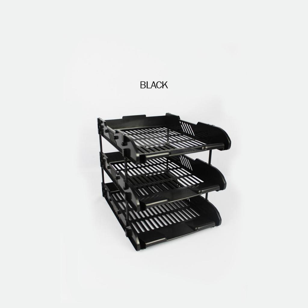 1InTheOffice Stackable Paper Tray Organizer, Plastic Tray, Office Desk ...