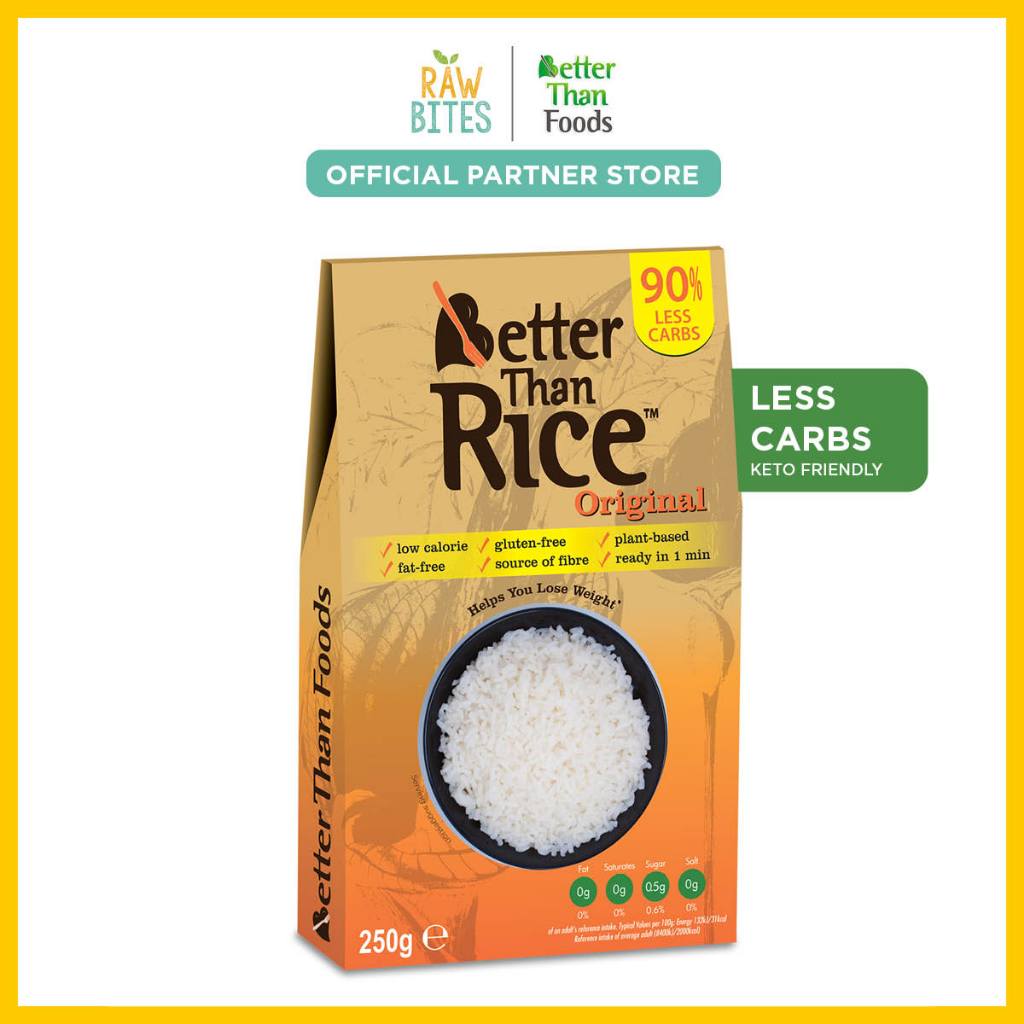 Better Than No Drain Konjac Rice 250g (Gluten Free, Keto Friendly, Low ...