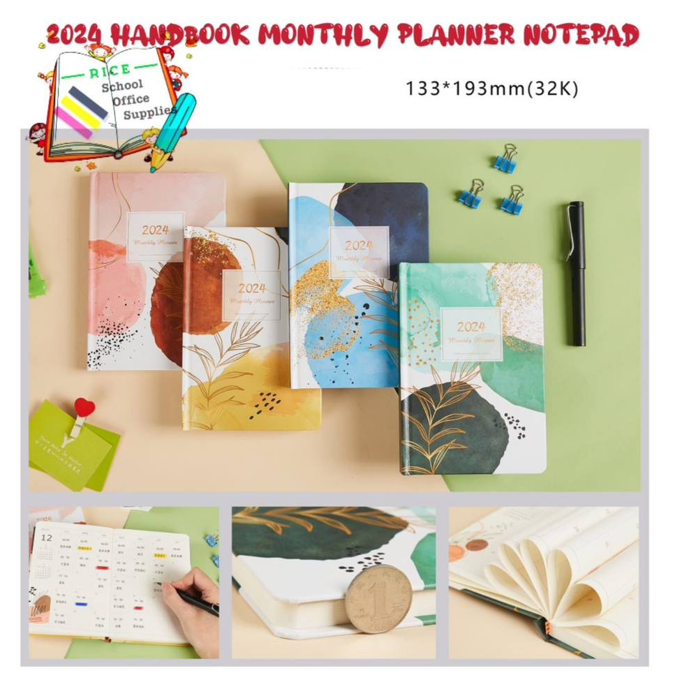 (BLS-23217 )2024 Handbook Monthly Planner Notepad Illustration ...