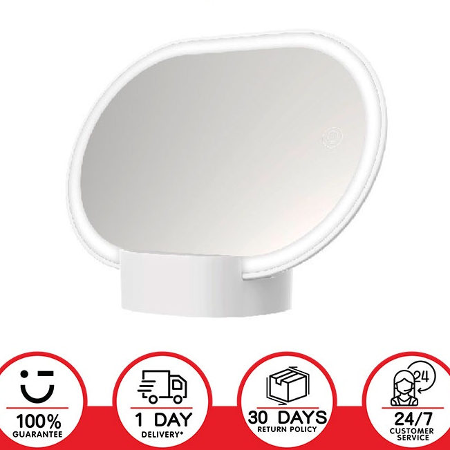 Miniso Rechargeable Led Table Mirror White | Shopee Philippines