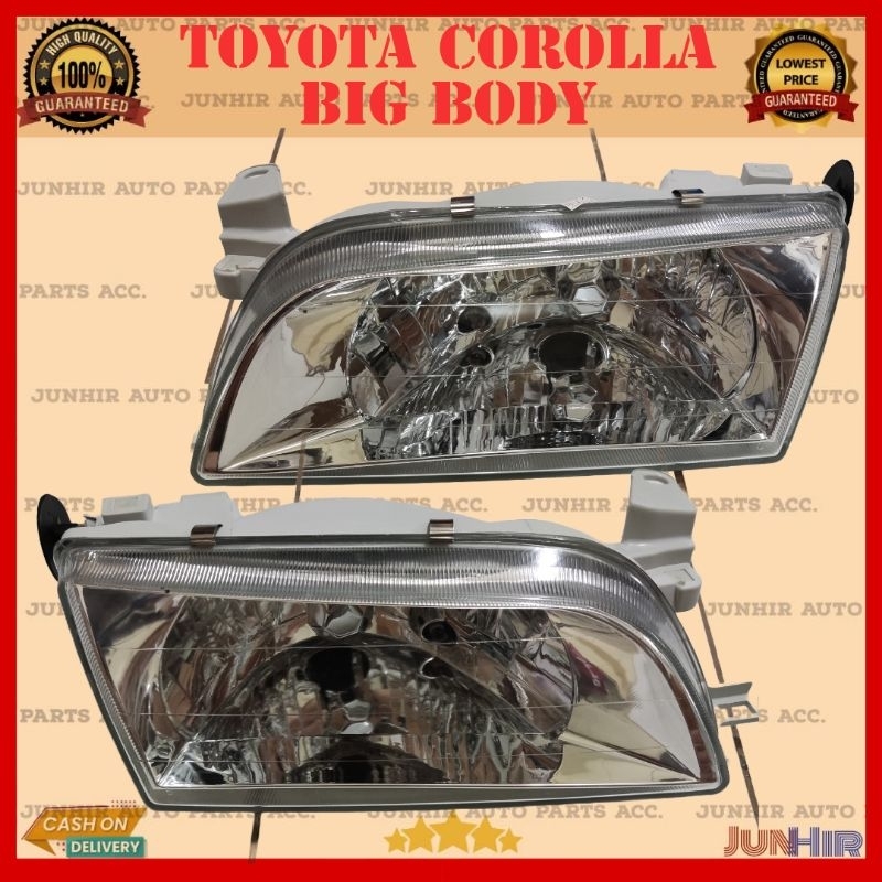 Pair Headlight Head Light Bubog Toyota Corolla Big Body AE100 | Shopee ...