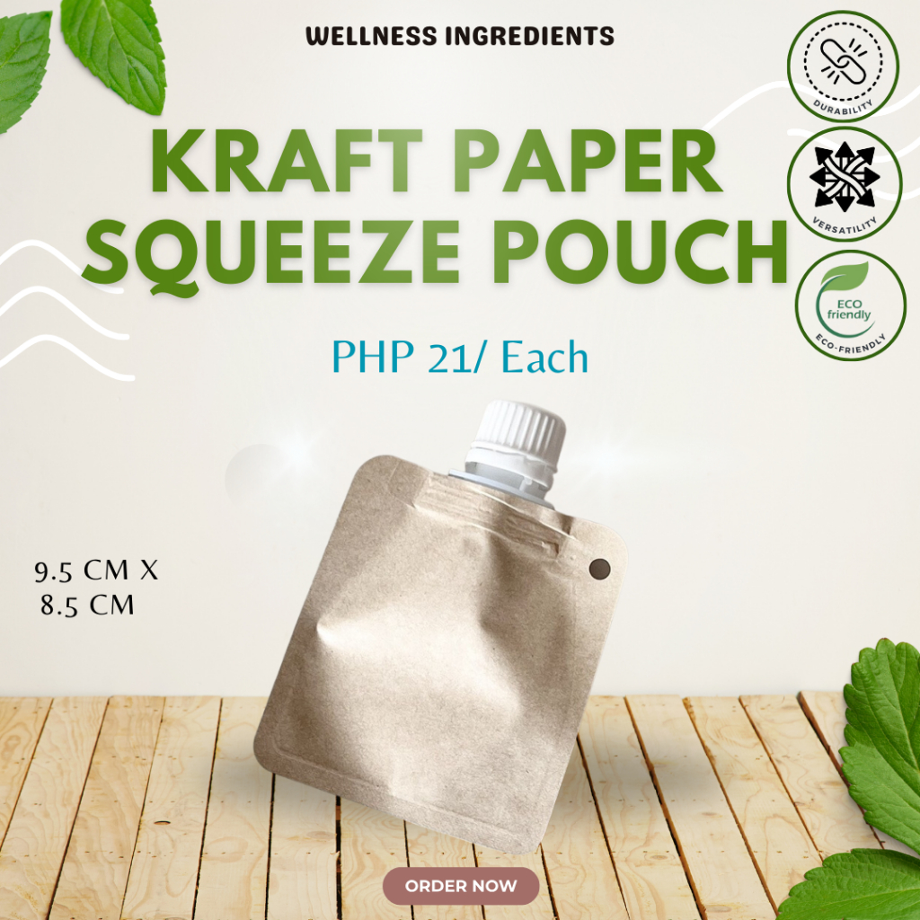 30ml Kraft Paper Squeeze Pouches for food, cosmetics (body scrub etc ...