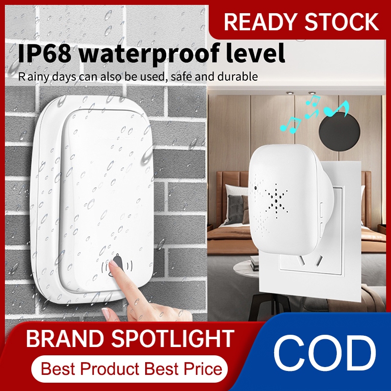 Wireless Doorbell No Battery Required Self-powered Waterproof Door Bell ...