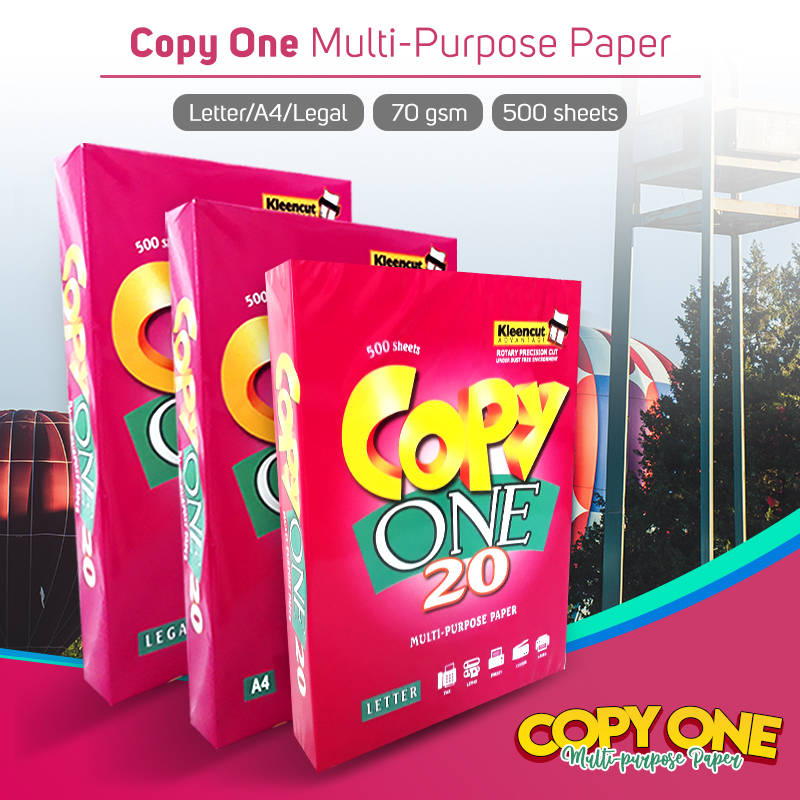 Copy One Bond Paper White Short, Long & A4 Size 70Gsm - 500 sheets per pack | Shopee Philippines