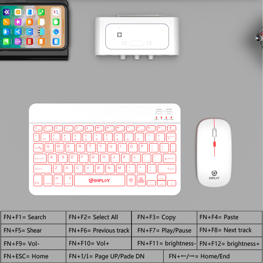 Inplay Wireless & Bluetooth Keyboard & Mouse Combo 7 Color For Laptop ...