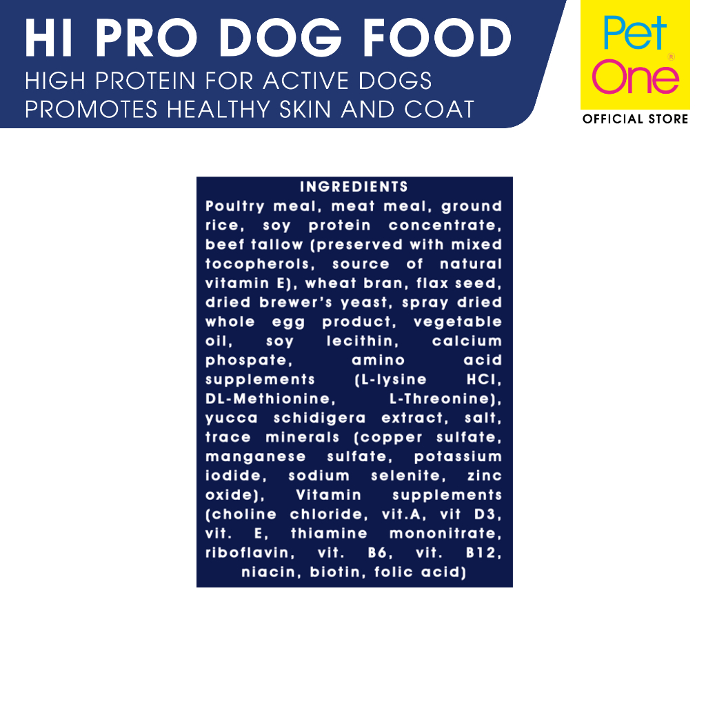 PET ONE Hi Pro - High Protein Dog Food (Dry Dog Food For Active Dogs) 20kg | Shopee Philippines