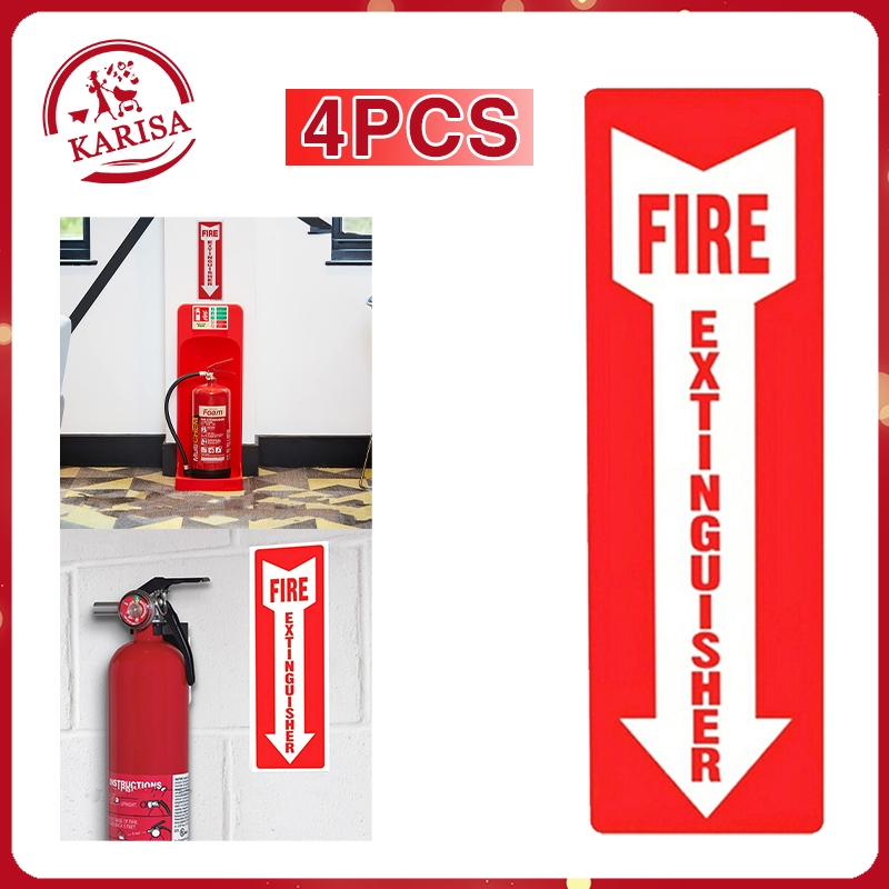 4Pcs Fire Extinguisher Signage Sticker Laminated Signage 12 X 4 Inch ...