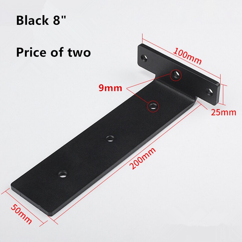 4pcs Steel Heavy Duty Concealed Floating Wall Bracket Front and Back ...