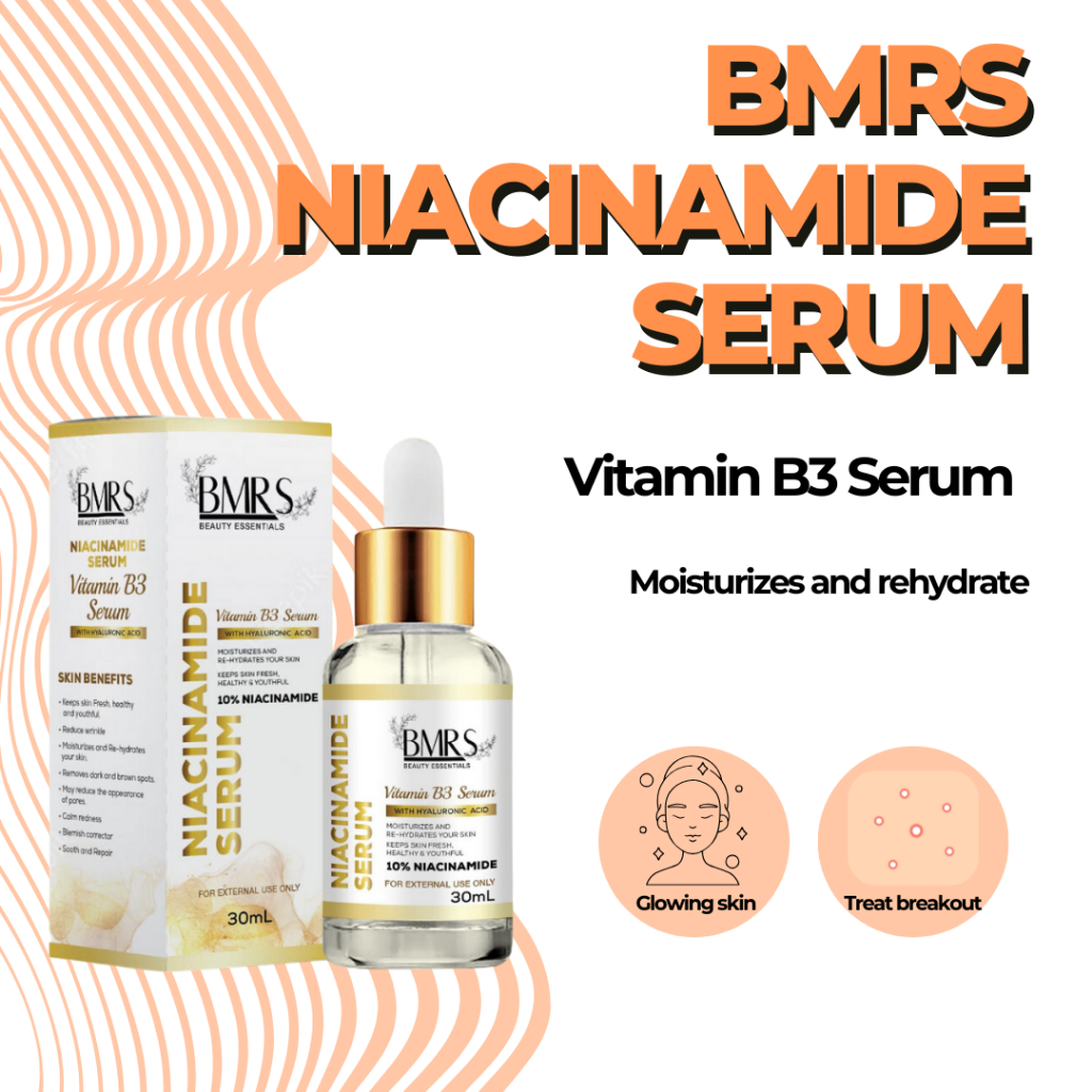 Original BMRS Niacinamide Serum - With Hyaluronic Acid Moisturizes and ...
