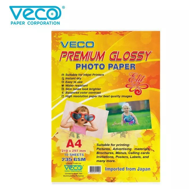 Veco Premium Glossy Photo Paper A4 235gsm | Shopee Philippines