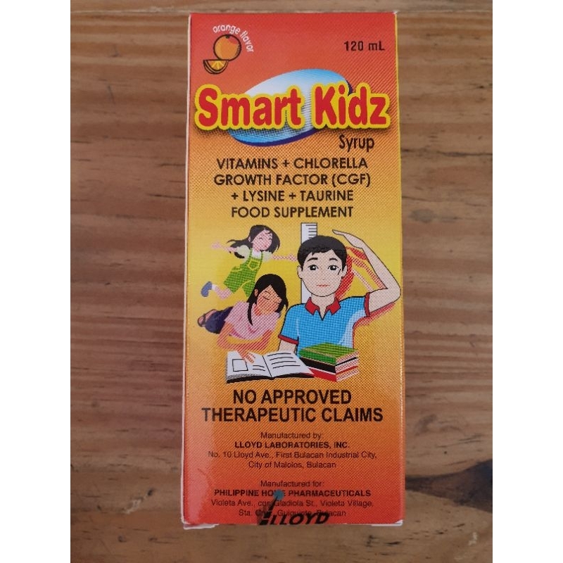 Smart Kids syrup Vitamins+ Chlotella Growth factor + Lysine + Taurine Food supplement 120ml ...