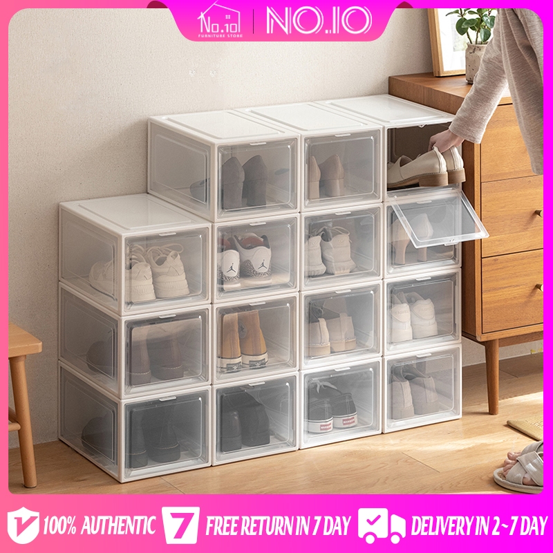 Large Shoes Box Storage Hard Plastic Case Shoe Rack Organizer ...