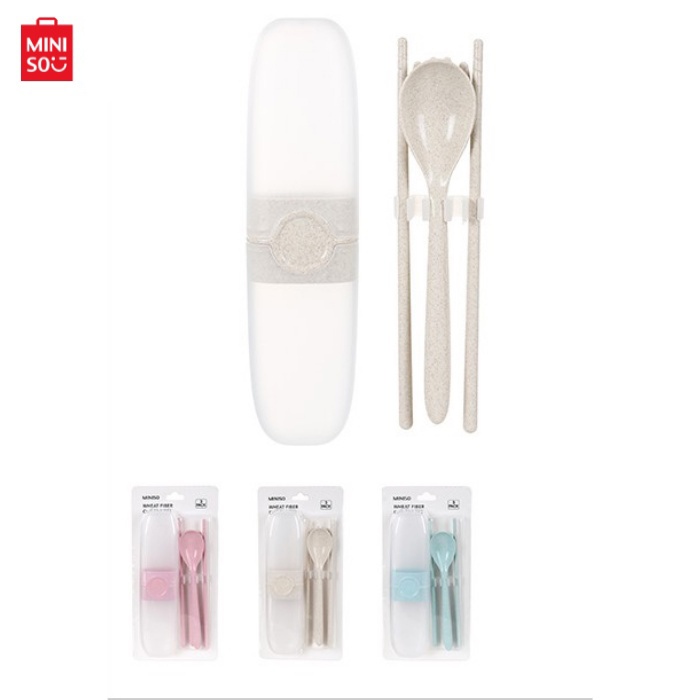 Miniso Wheat Fiber Cutlery Set 3 Pack | Shopee Philippines