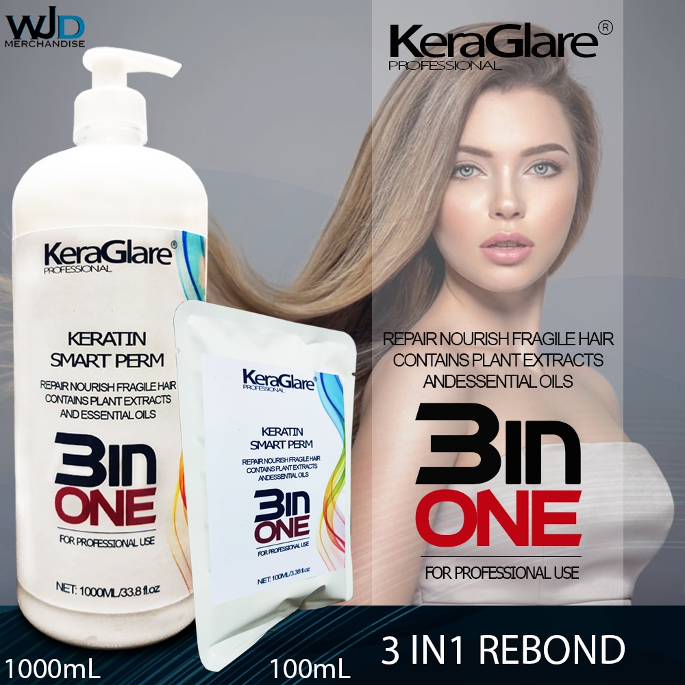 Keraglare 3in1 Rebond rebonding Cream One Step Rebond 1000mL and 100mL ...