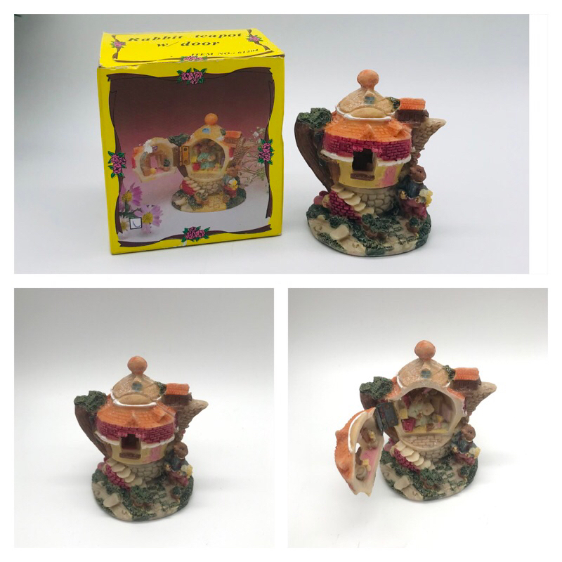 Rabbit teapot w/door miniature figurine | Shopee Philippines