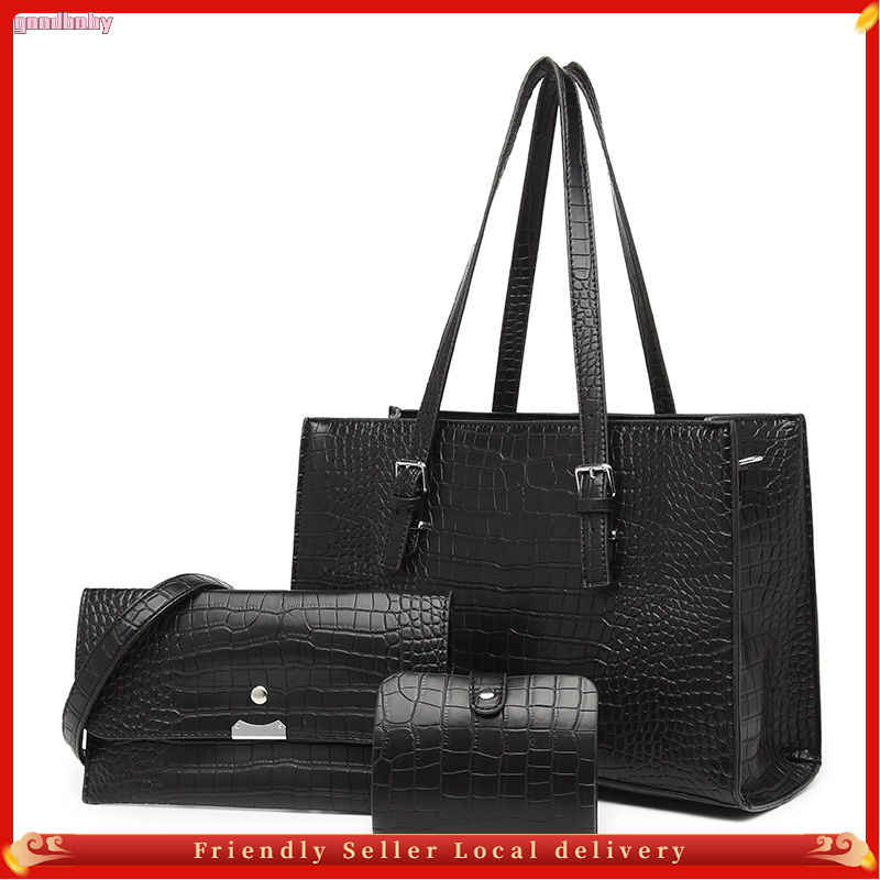 Single Shoulder Crossbody Handbag Three-pieceSet Crocodilelarge ...