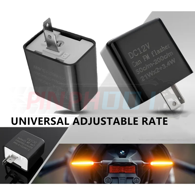 Motorcycle LED Signal Light Flasher Relay Adjustable Universal Black ...