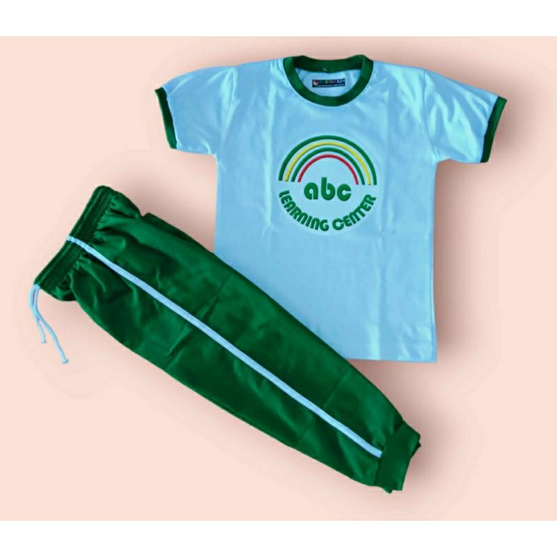 PE uniform set lower and upper abc learning center with logo print ...
