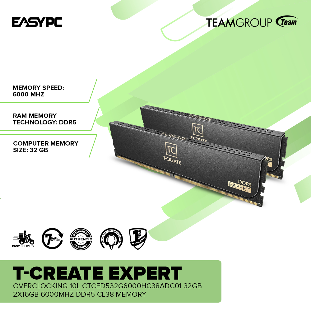 EasyPC| TEAMGROUP T-Create Expert Overclocking 10L ddr5 ram| 32GB 2 x 16GB 6000MHz | Shopee ...
