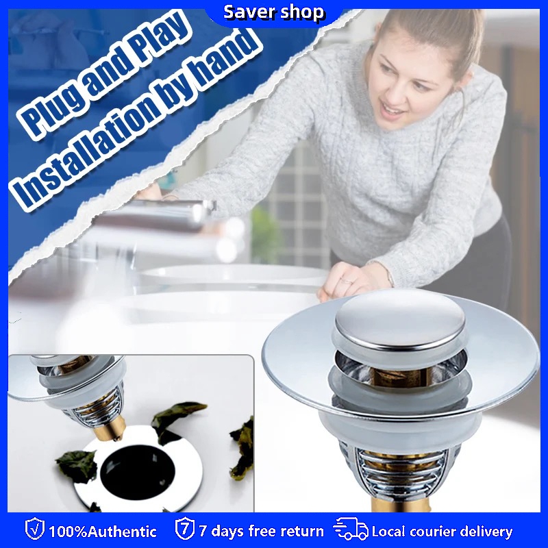 Universal Edition Stainless Steel Bullet Core Push Type Wash Basin Pop ...