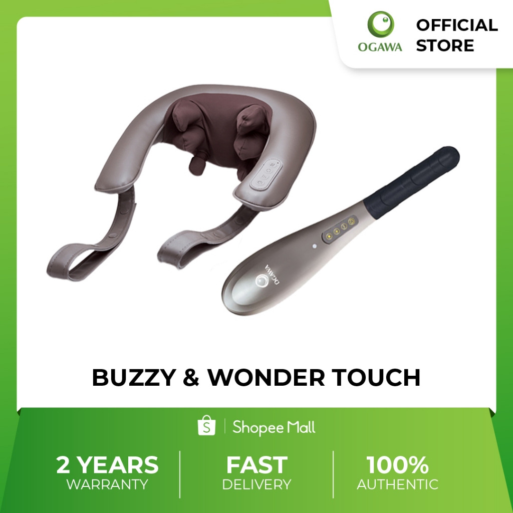 OGAWA Buzzy Handheld Massager and Wondertouch Neck Massager Bundle | Shopee Philippines