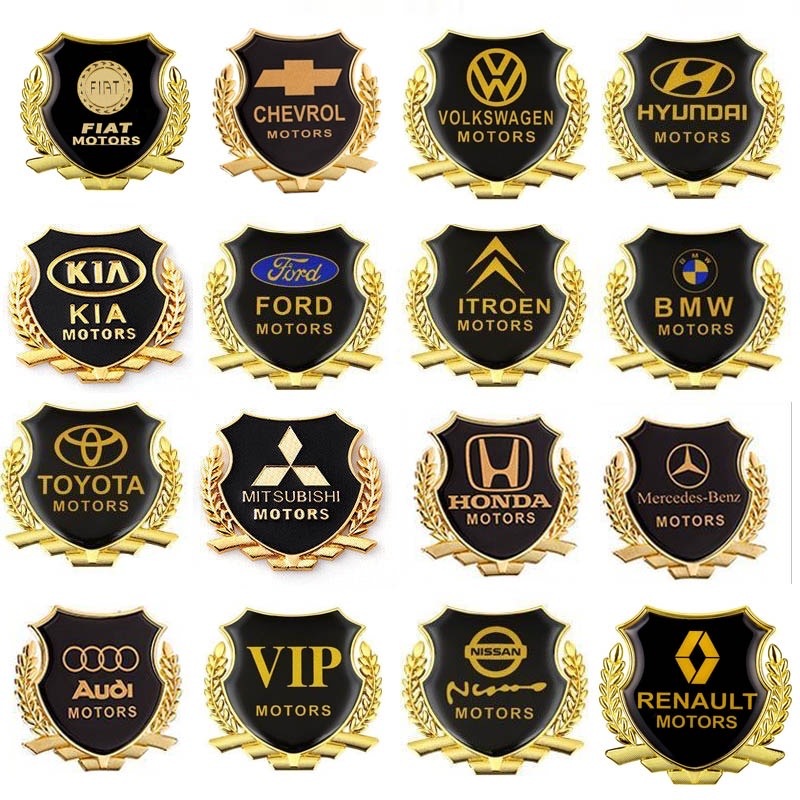 2pcs Metal Car Side Door Badge Stickers Side Window Emblem Decals P282 ...