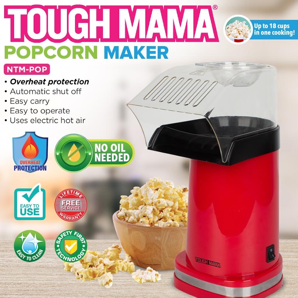 Tough Mama NTM-POP Popcorn Maker Machine Mini Electric Retro Popper ...