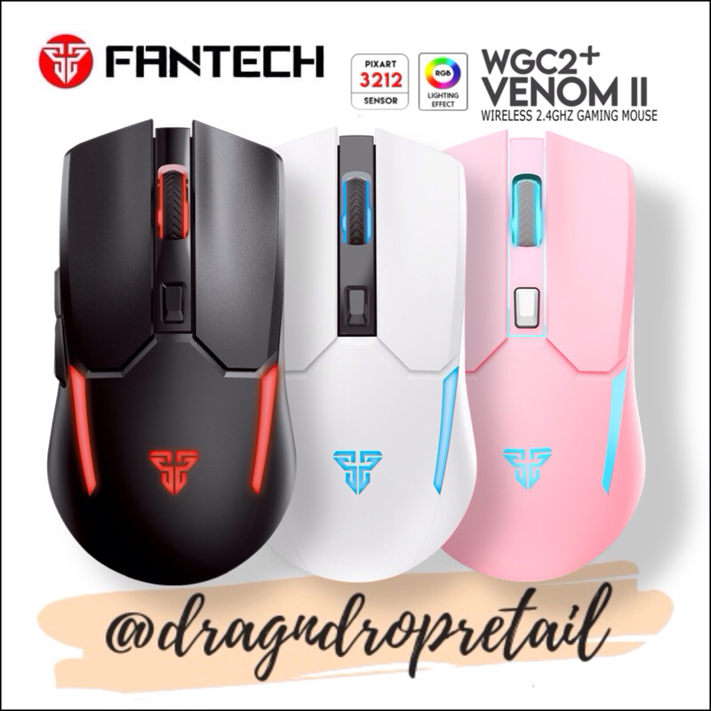 FANTECH VENOM II WGC2+ Rechargeable Wireless 2.4GHz Pro-Gaming Mouse ...