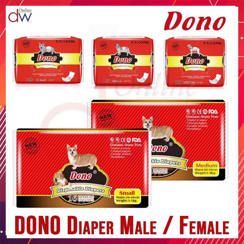 Dono Disposable Diaper Male Wraps / Female Diapers | Shopee Philippines