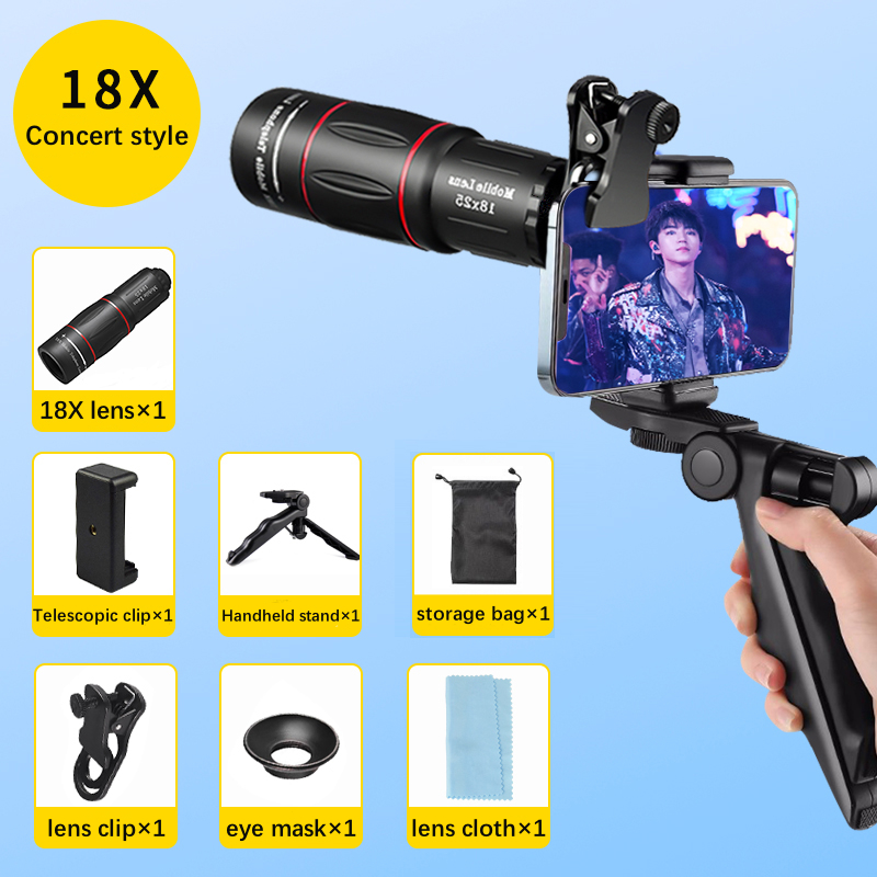 APEXEL Universal 18x25 Monocular Zoom HD Optical Cell Phone Lens ...