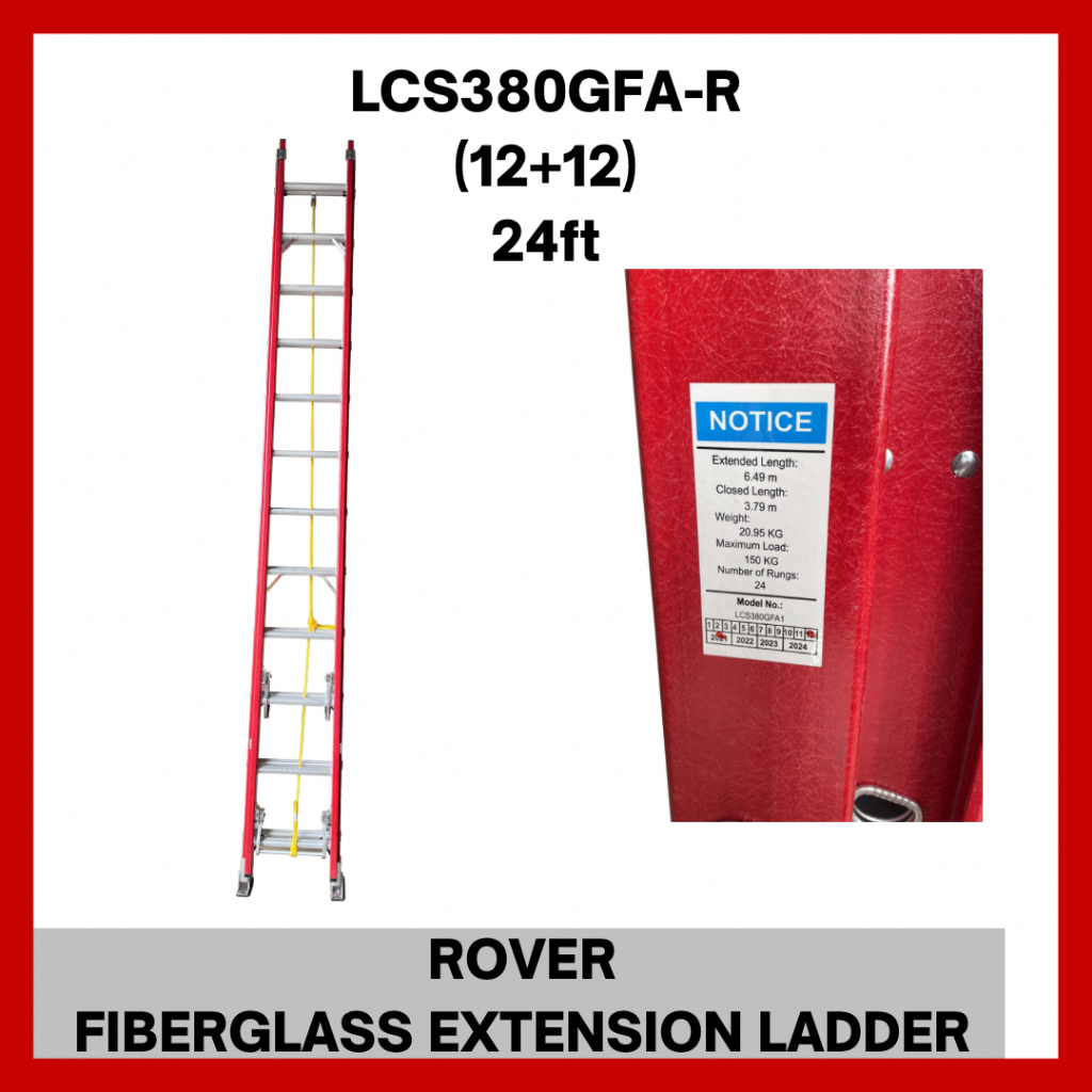 ROVER Fiberglass Extension Ladder 12+12 steps | Shopee Philippines