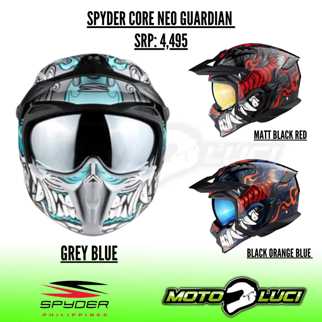 Spyder Core Street Hybrid Helmet G Neo N2 GUARDIAN (FREE 2 Spare Visor ...