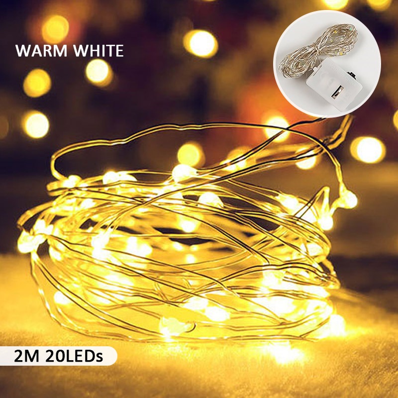 20LED 2M String Lights Battery Operated Christmas Light Led Fairy Lights Indoor Party ...