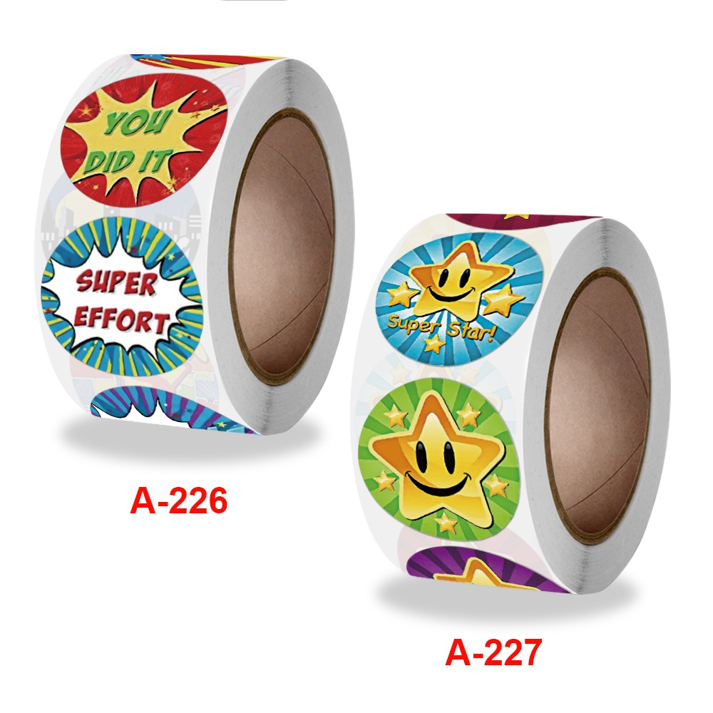 500pcs/roll round shape emoticon toys stickers teacher children reward ...