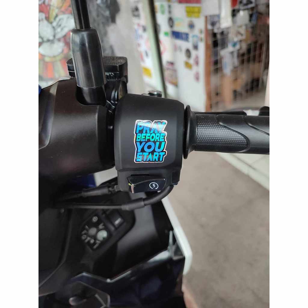 honda click/universal start button pray before you start sticker ...