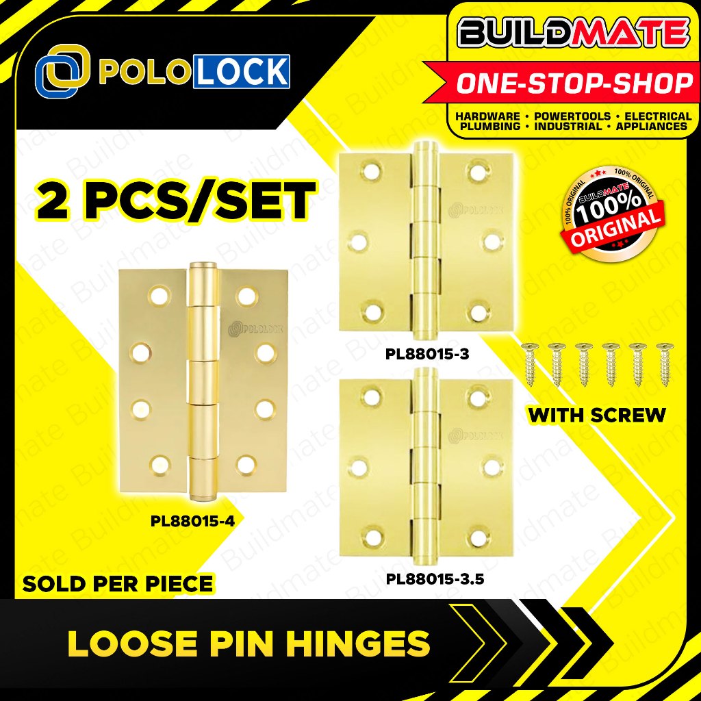 BUILDMATE Pololock Loose Pin Door Hinges 3" / 3.5" / 4" Inch Ball ...