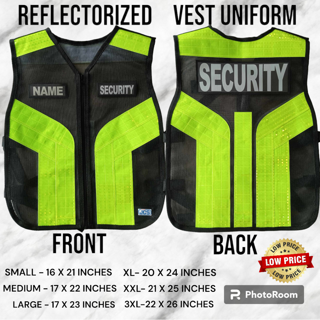 Security guard reflectorized vest uniform | Shopee Philippines