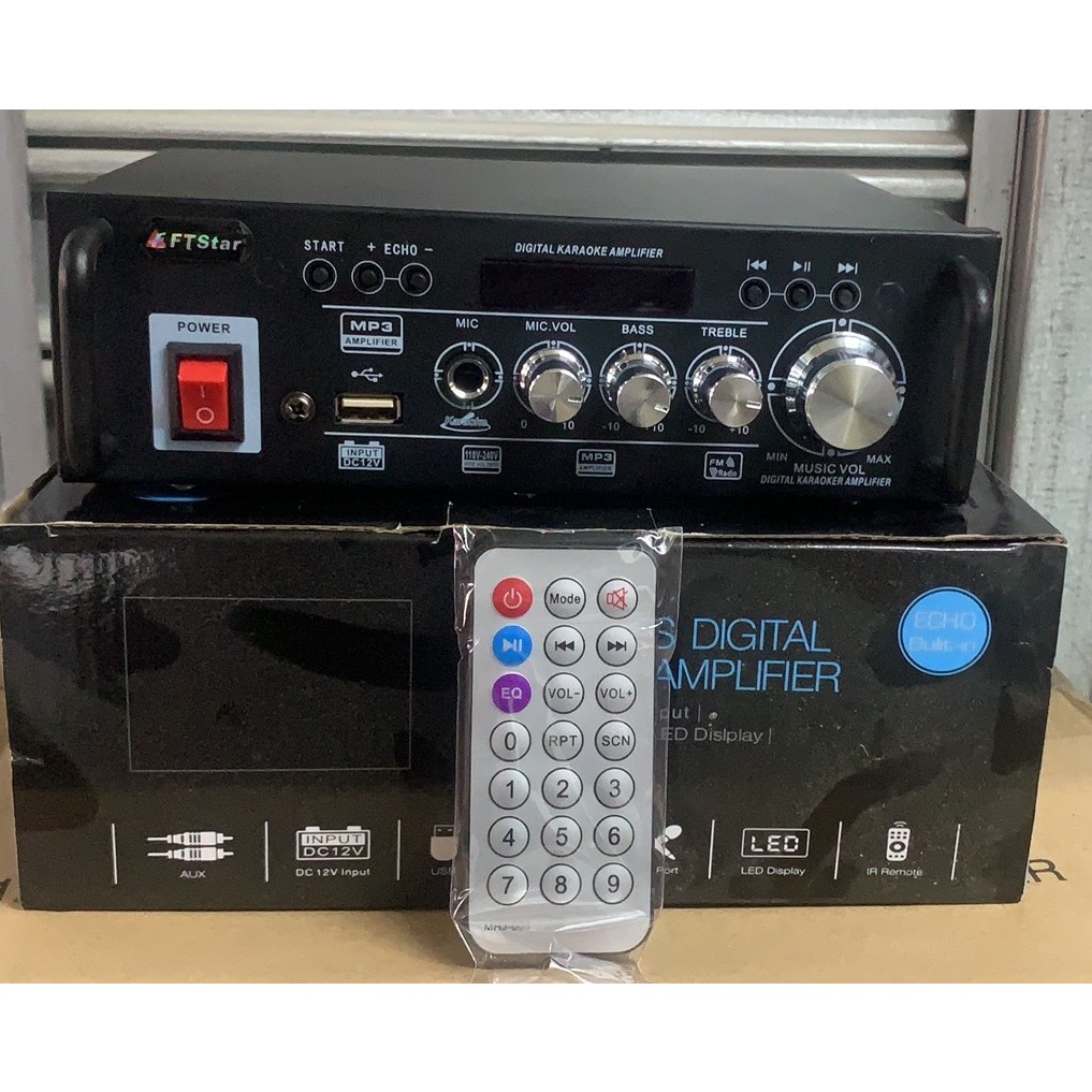 FT Star Digital Stereo Amplifier DC 12V Input D05/D016 with FM and ...