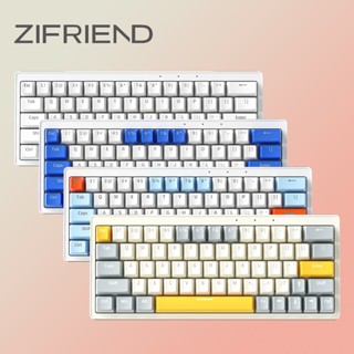 Zifriend ZA63 3 Mode 60% Mechanical Keyboard Hot Swappable RGB Backlit ...