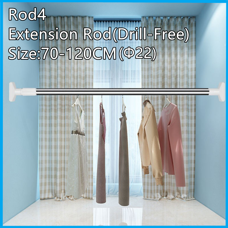 Extendable No Drilling Rod Adjustable Telescopic Clothesline Curtain ...