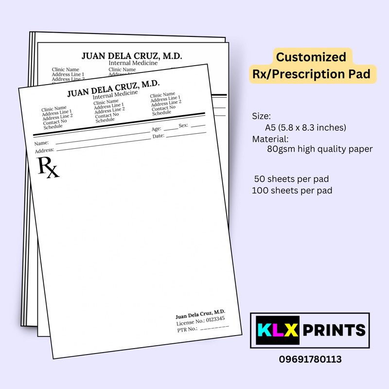 Customized Rx / Prescription pads | Shopee Philippines