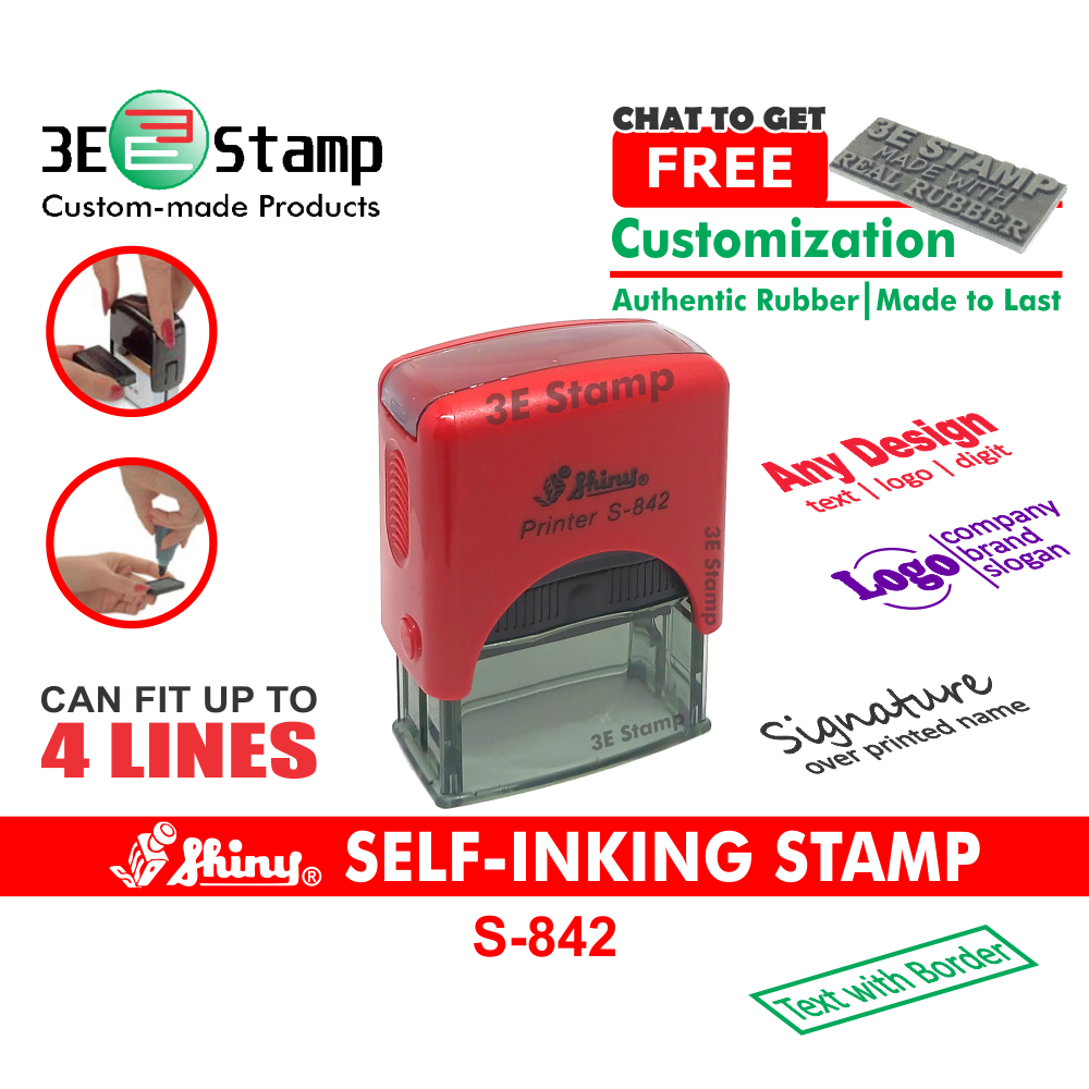 3E STAMP Shiny 842 / S842 / S-842 Self inking Stamp for Personalized ...