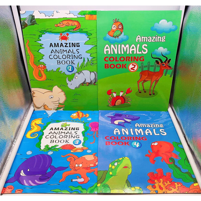 4IN1 SET AMAZING ANIMALS COLORING BOOK #7061 | Shopee Philippines