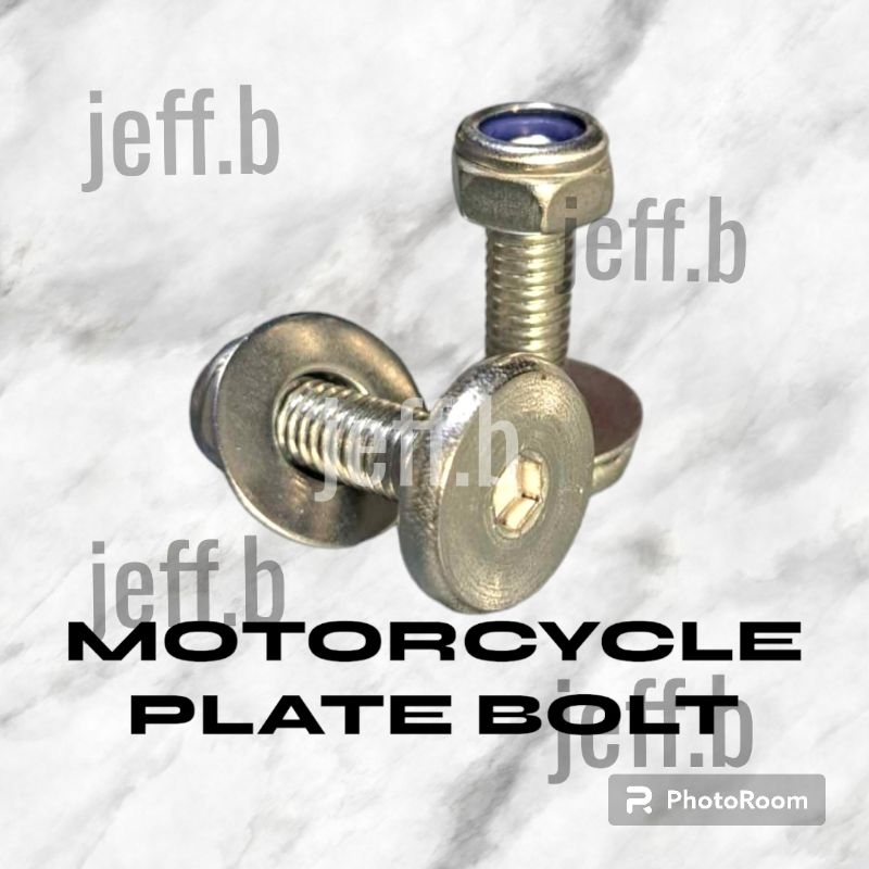 2pcs STAINLESS MOTORCYCLE PLATE BOLT w LOCK NUT PLAKA BOLT | Shopee ...