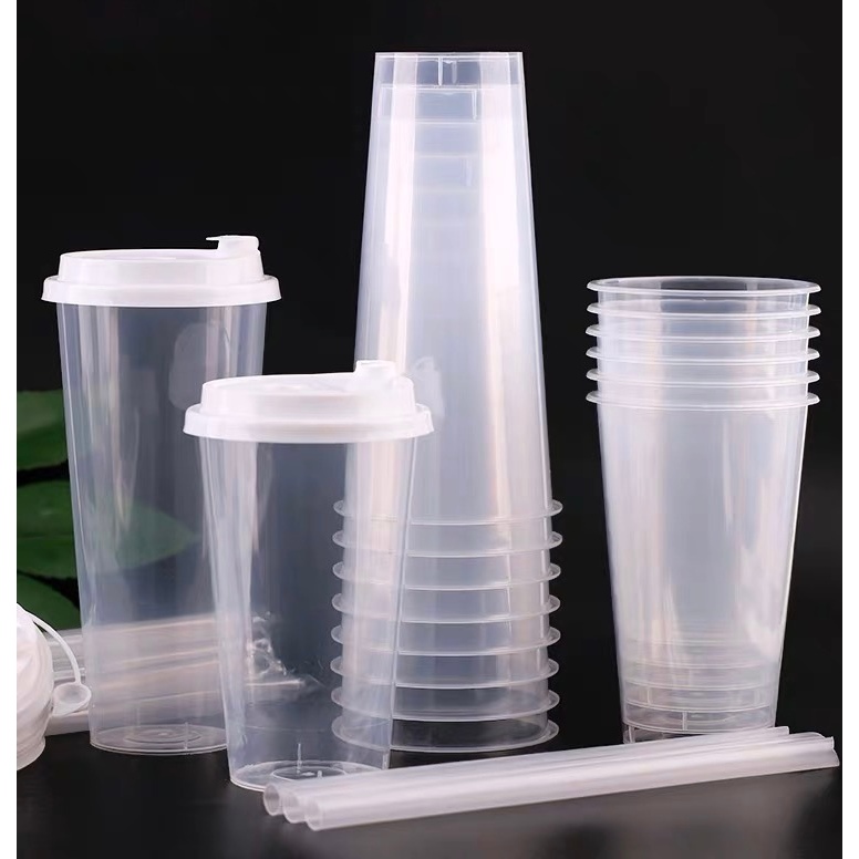 25pcs/ Hard Slim Cup 90mm 16- 22oz Injection cup Disposable Plastic ...